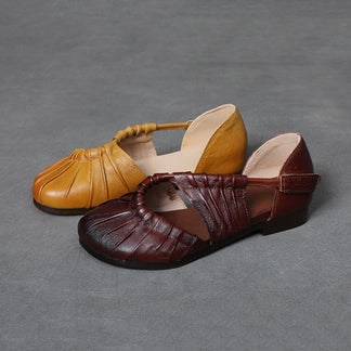 Closed Toe Pleated Flat Sandals – Retrosia