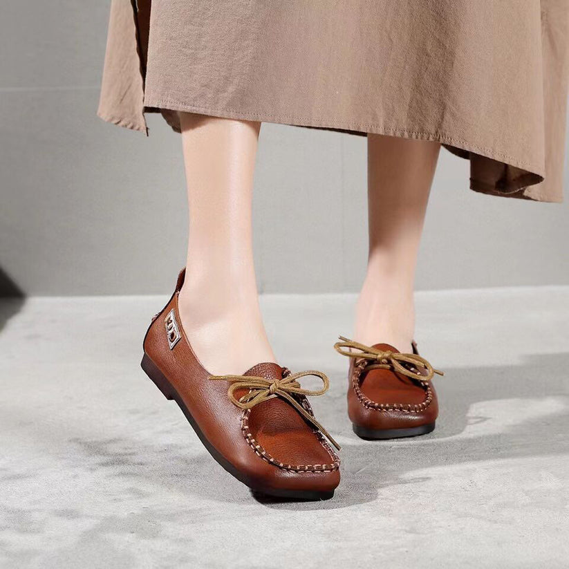 Handmade Simple Lace-up Comfortable Flat Shoes – Retrosia
