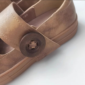 Handmade Stitching Square Toe Leather Shoes – Retrosia