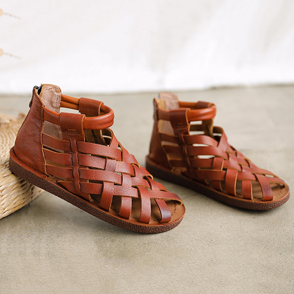 Handmade Woven Leather Roman Sandals – Retrosia