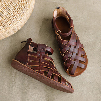 Handmade Woven Leather Roman Sandals – Retrosia