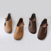 Slip-on Knob Knot Leather Soft Flat Shoes – Retrosia