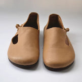 Slip-on Knob Knot Leather Soft Flat Shoes – Retrosia