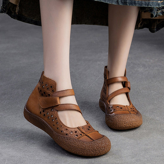 Vintage Hollow-out Hook & Loop Boots – Retrosia