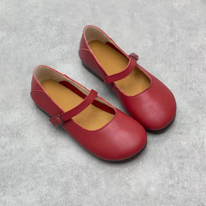 Women Handmade Versatile Soft Leather Flats – Retrosia