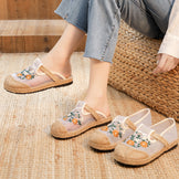 Breathable Mesh Embroidered Women Shoes Slippers – Retrosia