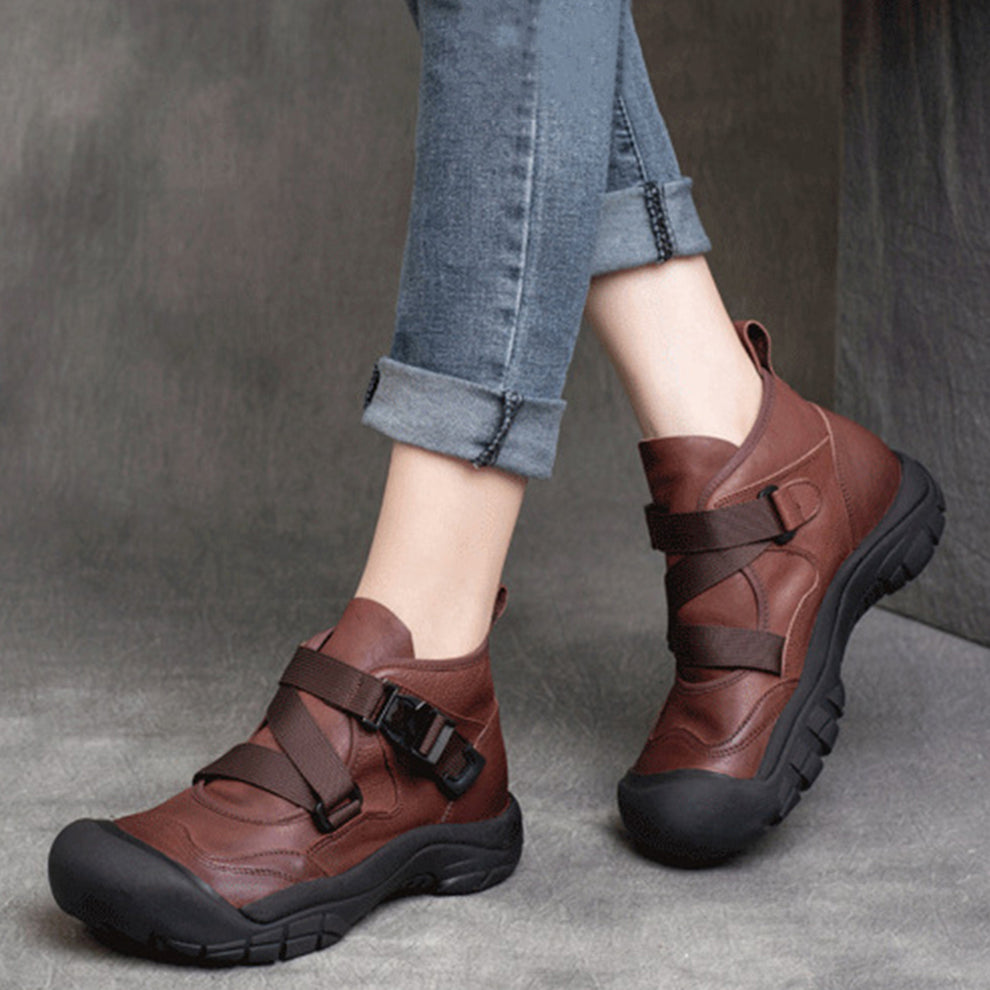 Buckle Accents Casual Leather Shoes | Retrosia, Leather Shoes, Shoes ...