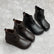 Handmade Square Toe Retro Side Zipper Short Boots – Retrosia