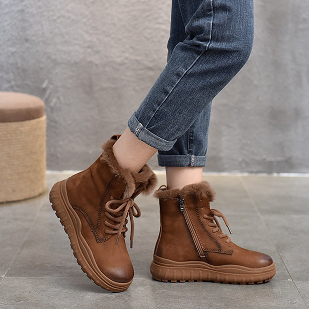 Lace-Up Martin Snow Boots – Retrosia