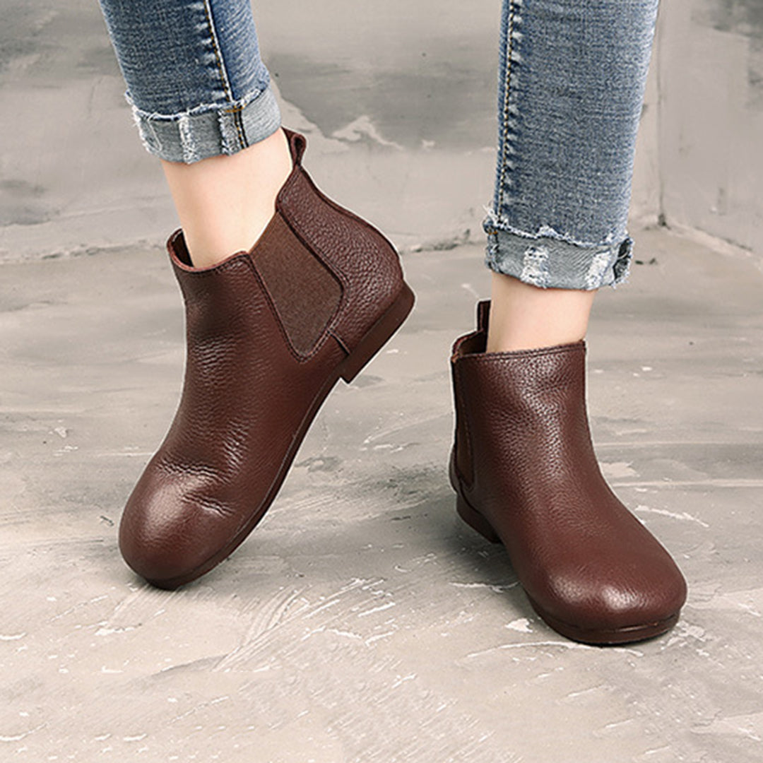 Original Handmade Round Toe Leather Boots – Retrosia