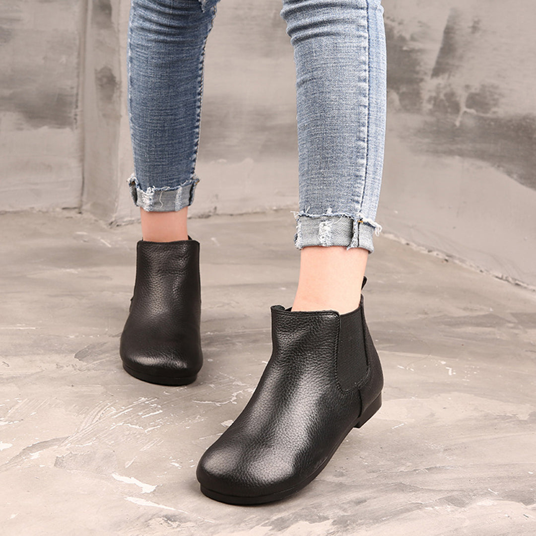 Original Handmade Round Toe Leather Boots – Retrosia