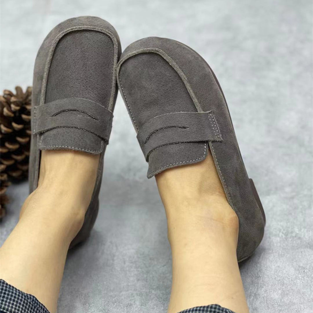 Women Retro Soft Casual Leather Flat Shoes – Retrosia