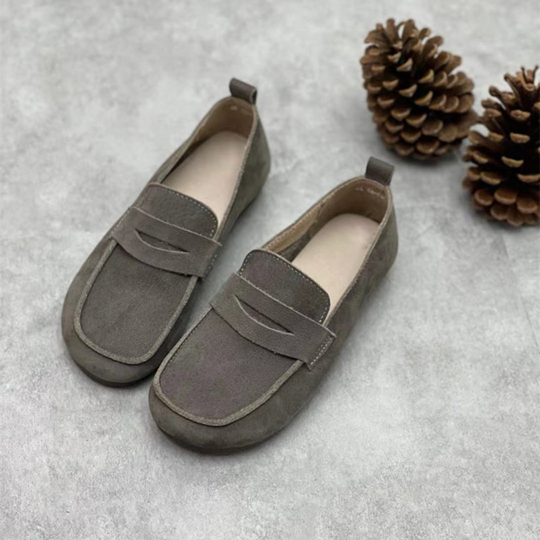 Women Retro Soft Casual Leather Flat Shoes – Retrosia