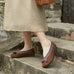 Women Slip-on Leather Flats Pea Shoes | Retrosia, Women Retro Shoes