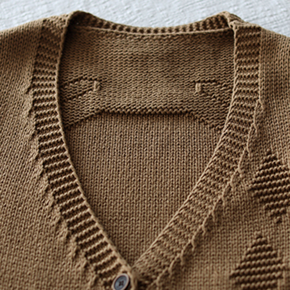 Women Solid V-Neck Knitted Vest – Retrosia